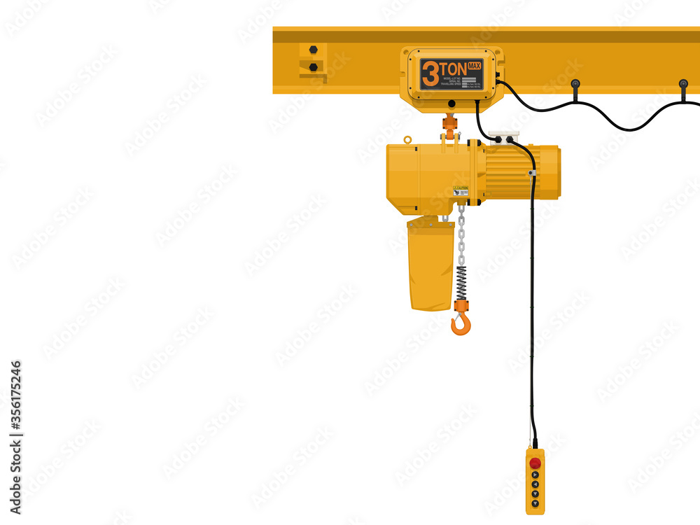 isolate electrical hoist on the beam. Stock Vector | Adobe Stock