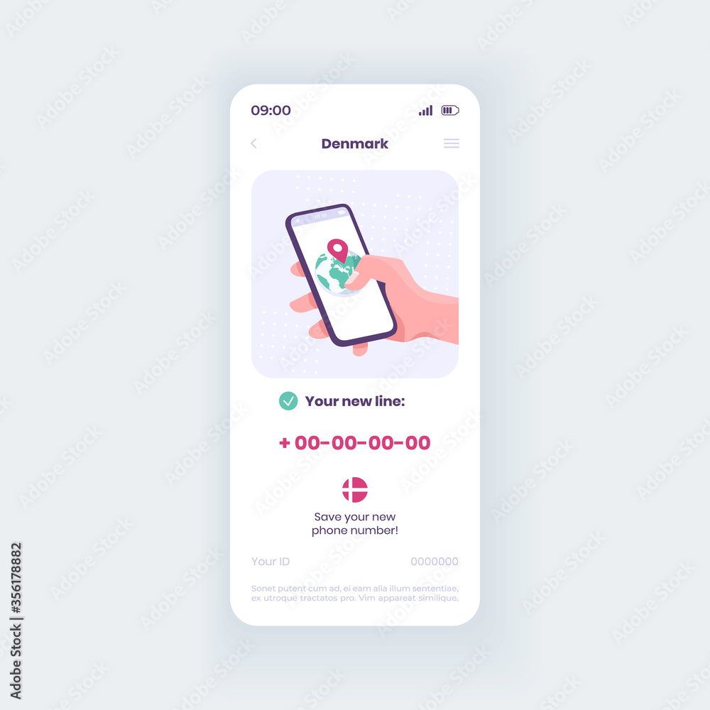 Worldwide connection smartphone interface vector template. Mobile app ...