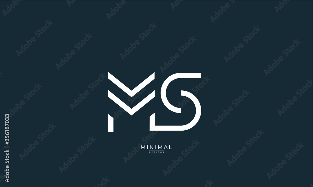 Alphabet letter icon logo MS Stock Vector | Adobe Stock