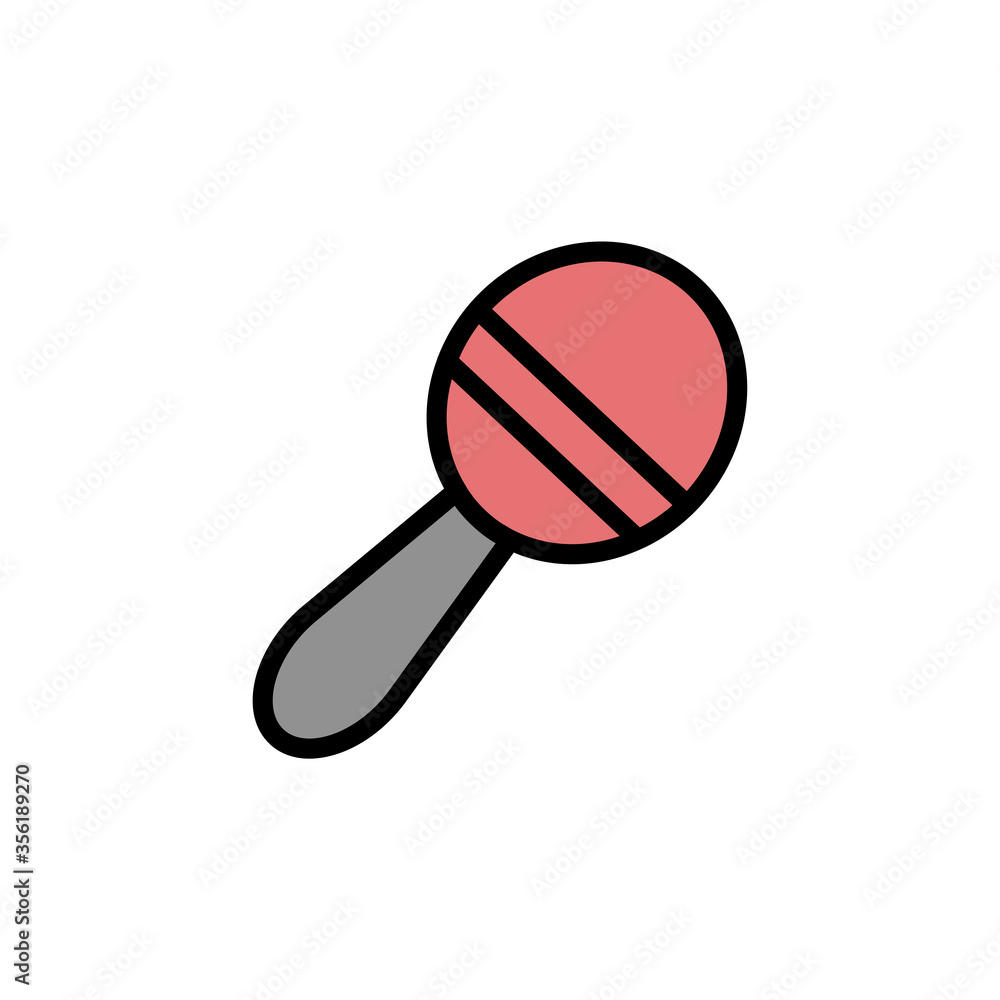 Rattle icon. Simple color with outline vector elements of Children's ...