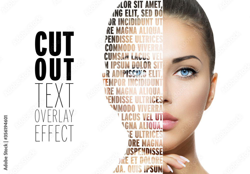 Cut Out Overlay Text Effect Mockup Stock Template Adobe Stock