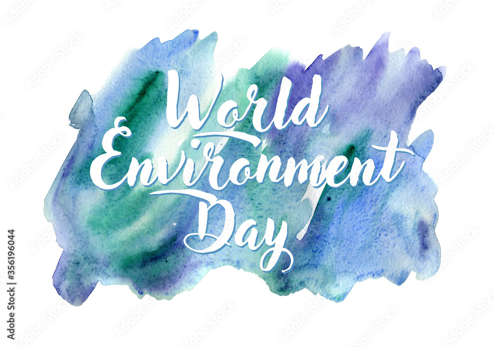 World Environment Day hand drawn lettering design royalty free stock ...