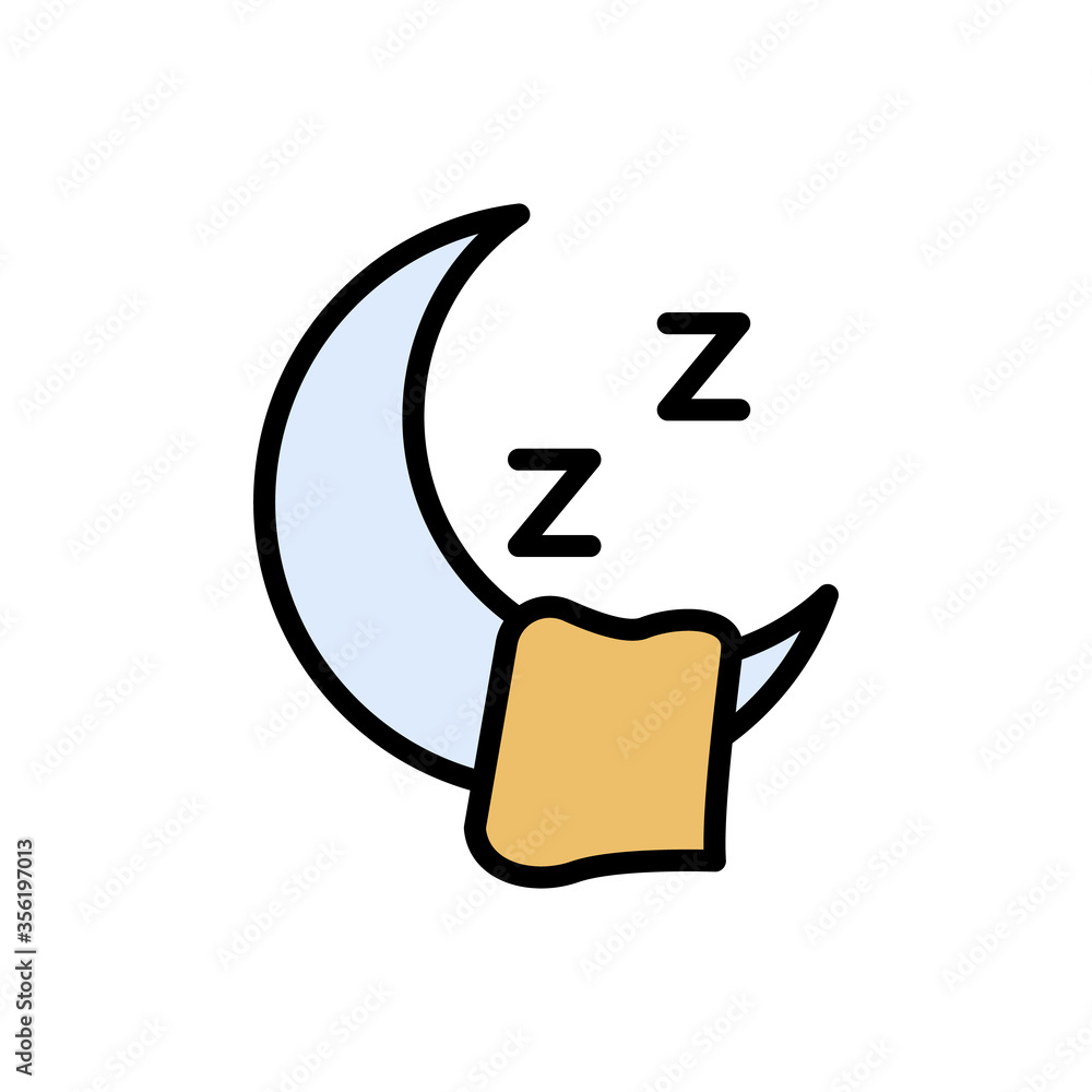 Moon, sleep icon. Simple color with outline vector elements of free ...