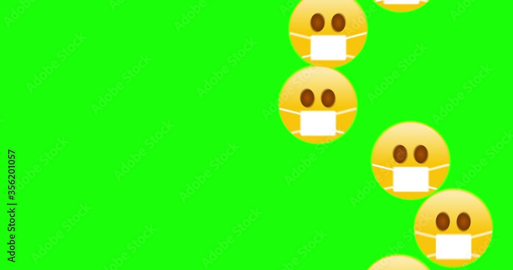Emojis corona animation face mask green screen background vídeo do ...
