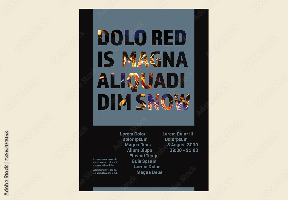 Text Effect Poster Layout Stock Template | Adobe Stock