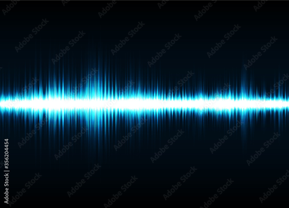 Blue sound waves, Equalizer for music, audio waveform Stock Vector ...