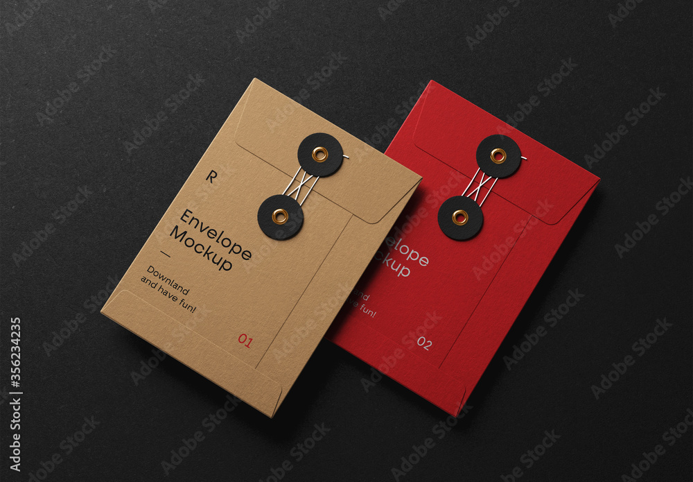String Envelope Mockups Stock Template | Adobe Stock