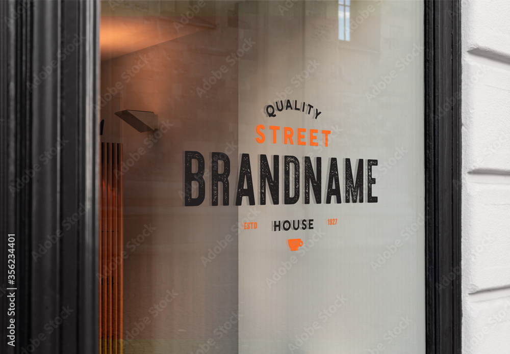 Window Sign Mockup Stock Template | Adobe Stock