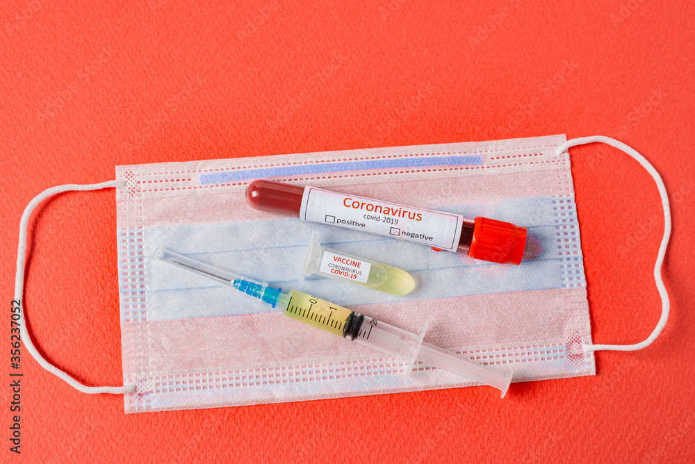 Test tube with blood sample Covid-19 (coronavirus). Laboratory testing ...