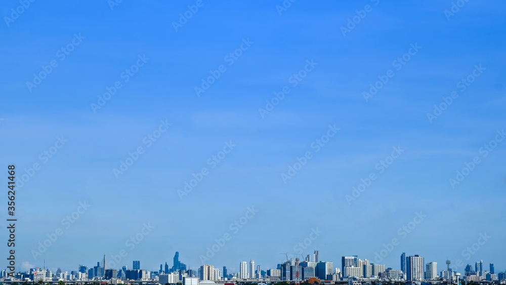 Blue sky background with cityscape , Can including free copy space ...