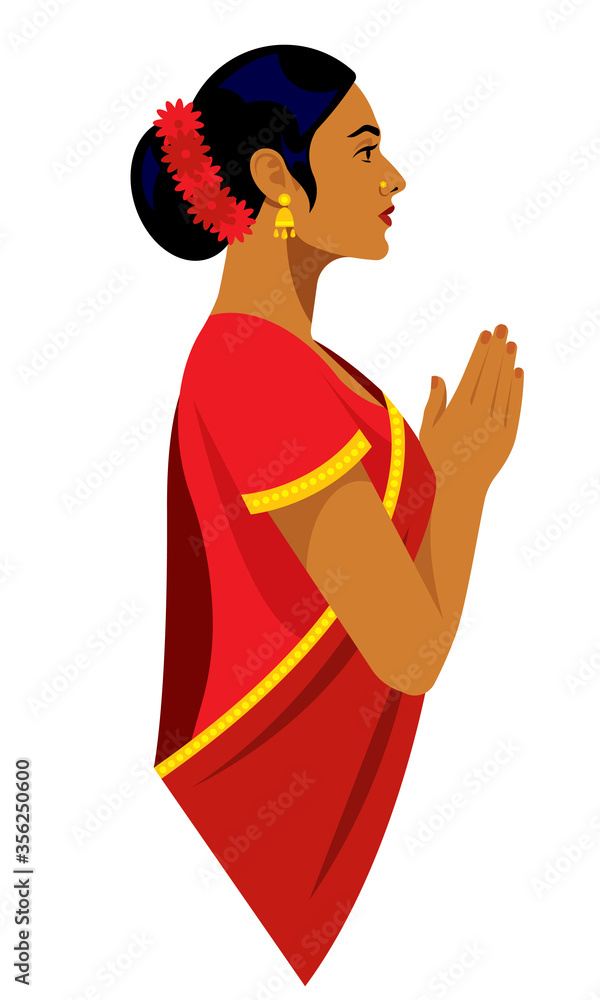 Beautiful Indian woman in traditional clothes. Bright saree. Beautiful ...