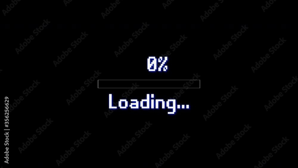 vintage loading bar, 80s 90s. Retro game style, white 4k animation with ...