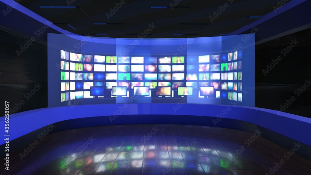 News Broadcast - Newsroom Background Plate Stock Illustration | Adobe Stock