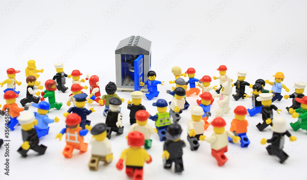 Foto Stock HONG KONG, MAY 25: Studio shot of Lego people, combine from ...