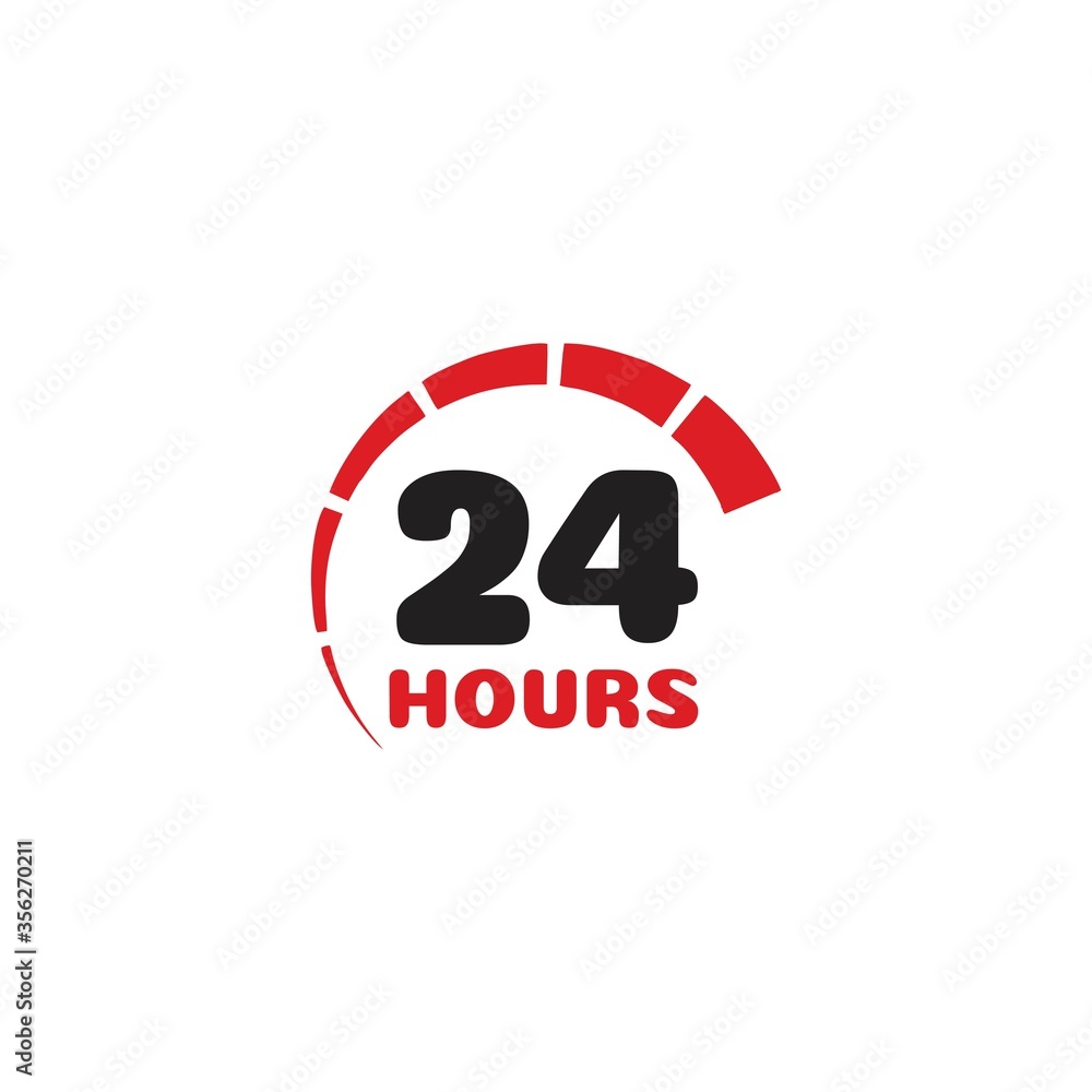 24 Hours Logo Vector and Symbol Templates Clock Stock Vector | Adobe Stock