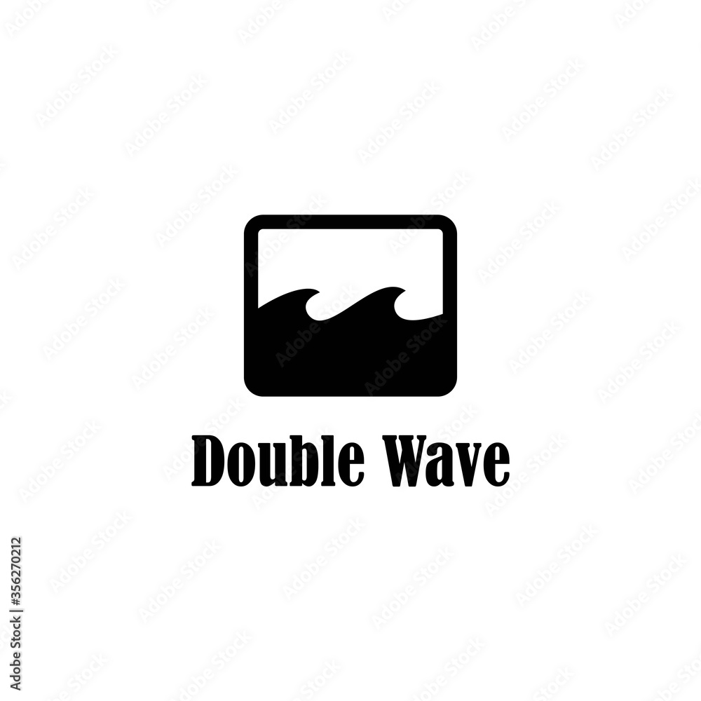 Double Wave Logo Vector Templates Symbol Design Stock Vector | Adobe Stock