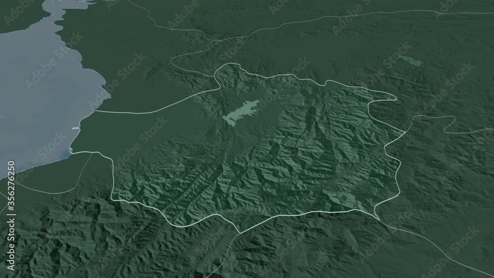 Trujillo, state with its capital, zoomed and extruded on the ...