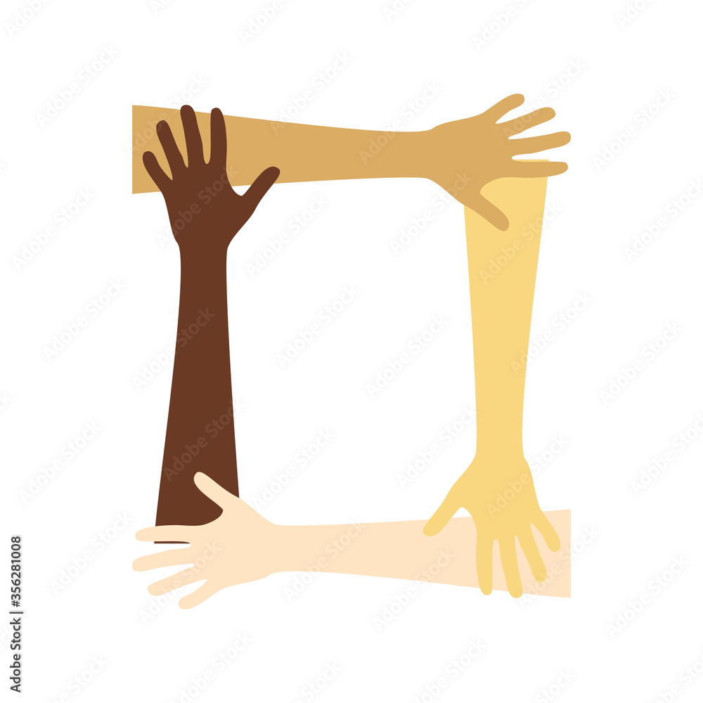 stop racism icon. Motivational poster against racism and discrimination ...