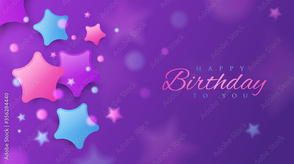 Realistic birthday background. Birthday greetings card background Stock ...