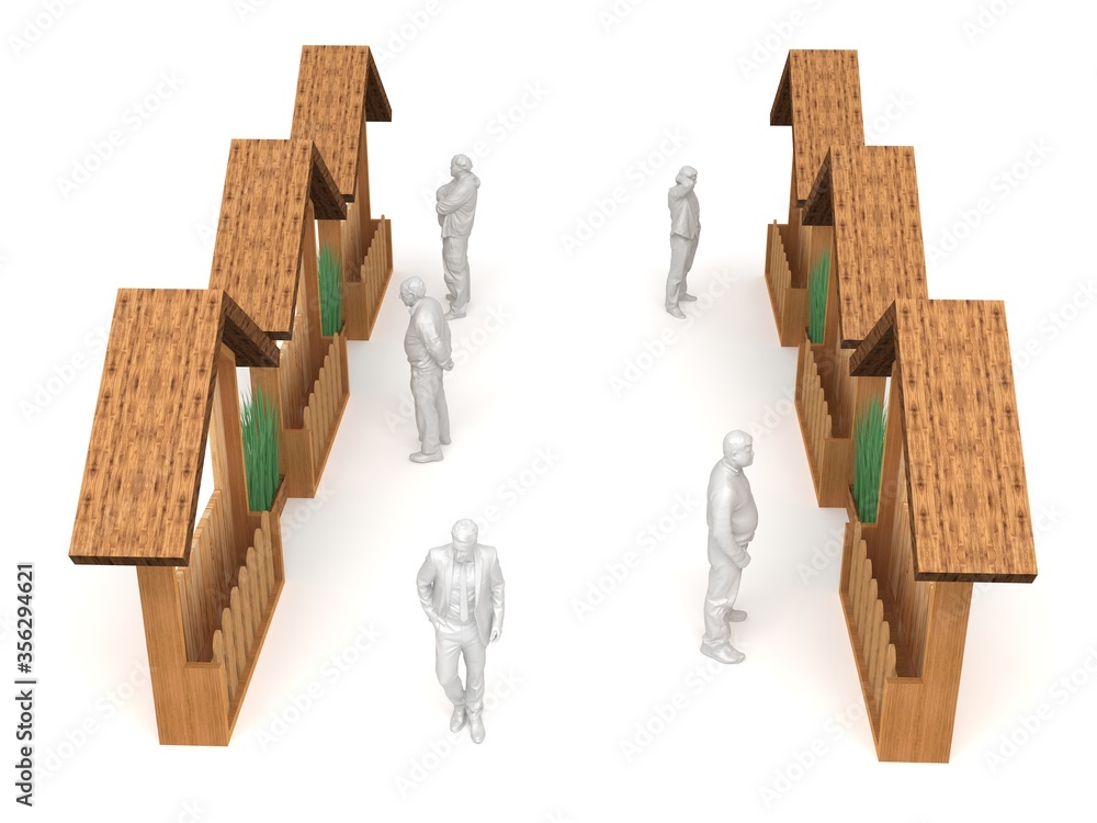 3d illustration tunnel gate entrance backdrop wooden texture with LED ...