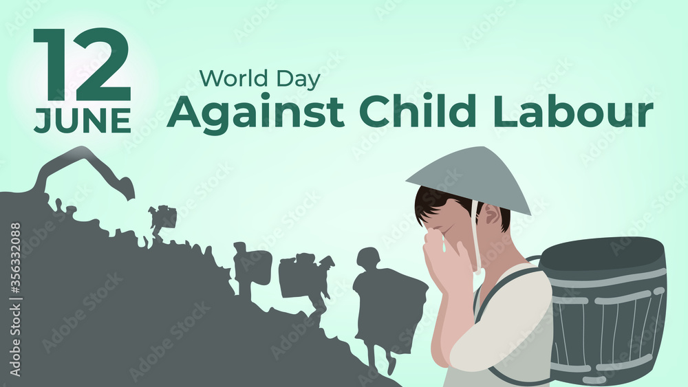 World Day Against Child labour Banner Background Stock Vector | Adobe Stock