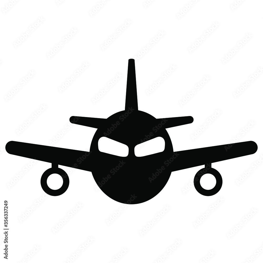 Airplane icon, cartoon plane icon, vector isolated image for kids Stock ...