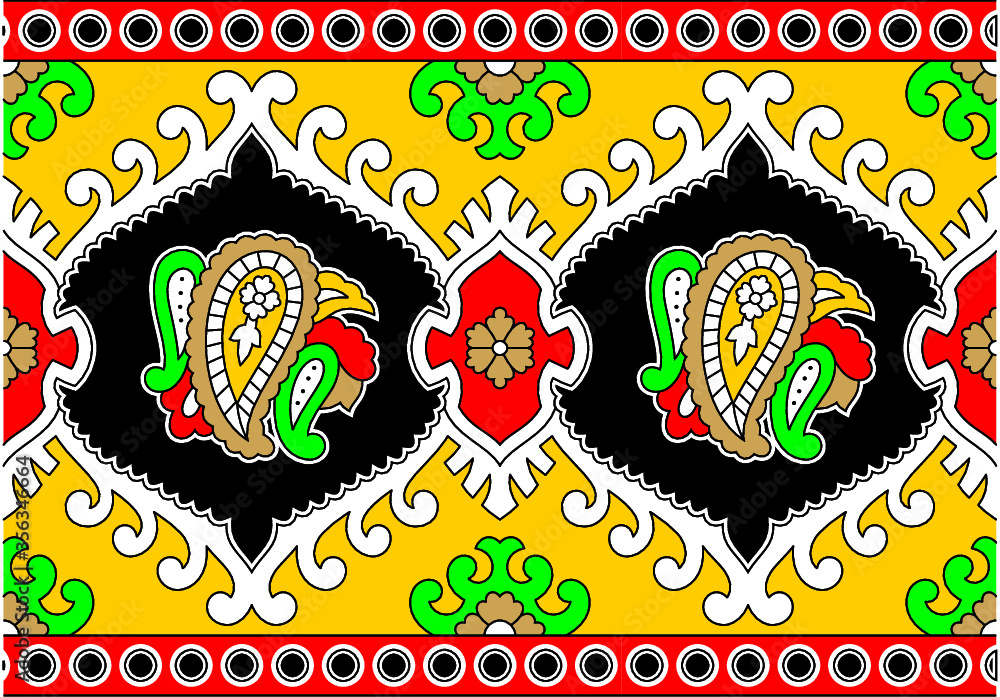 colorful abstract vector floral kalamkari outline border design Stock ... colorful abstract vector floral kalamkari outline border design Stock ...