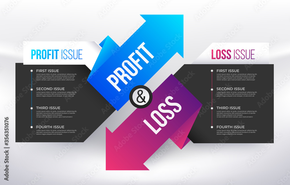 Profit and loss infographic template. Simple business presentation ...