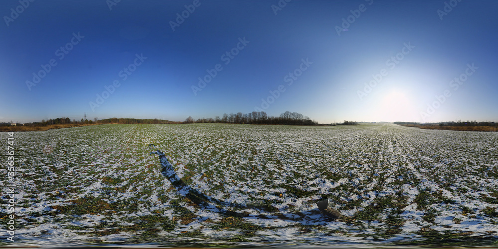 Winter rural Landscapes HDRI Panorama Stock Photo | Adobe Stock