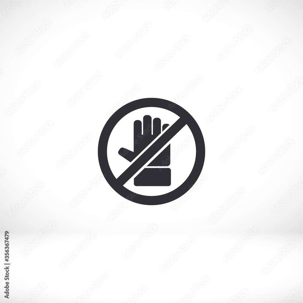 Stop Hand, icon. Vector stop. do not touch with your hand. ban. flat ...