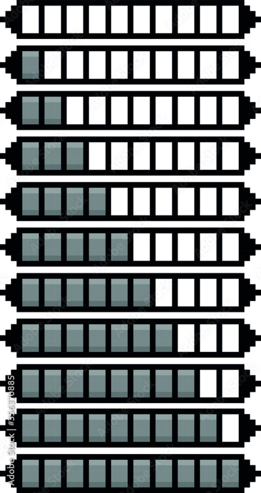 Game Assetet Bar Pixel Art Vector Transparent Stock Vector | Adobe Stock