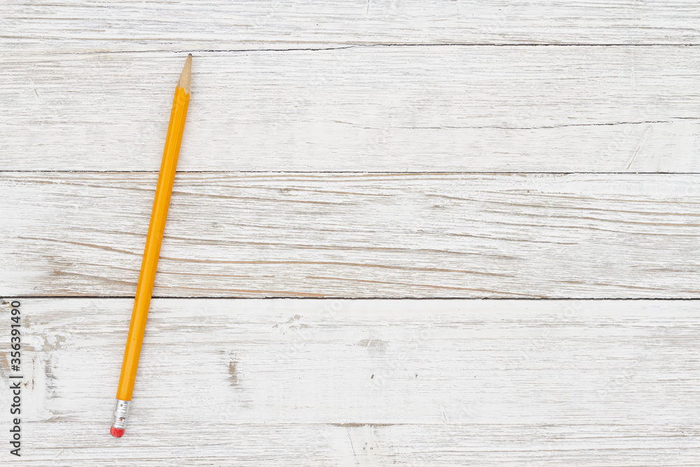 Pencil on weathered whitewash wood background with grain texture Stock ...