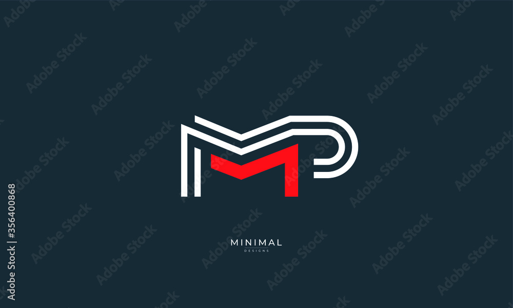 Alphabet letter icon logo MP Stock Vector | Adobe Stock