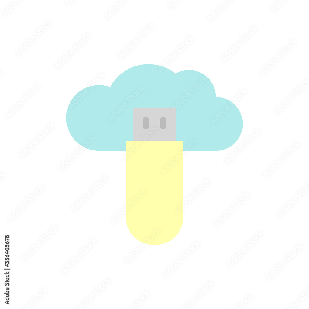 Cloud, flashcard icon. Simple color vector elements of internet storage ...