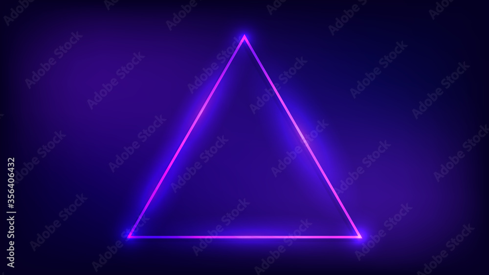Neon triangle frame with shining effects Stock Vector | Adobe Stock