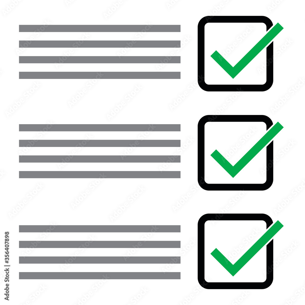 Checklist vector for correct statements and answers. Stock Vector ...