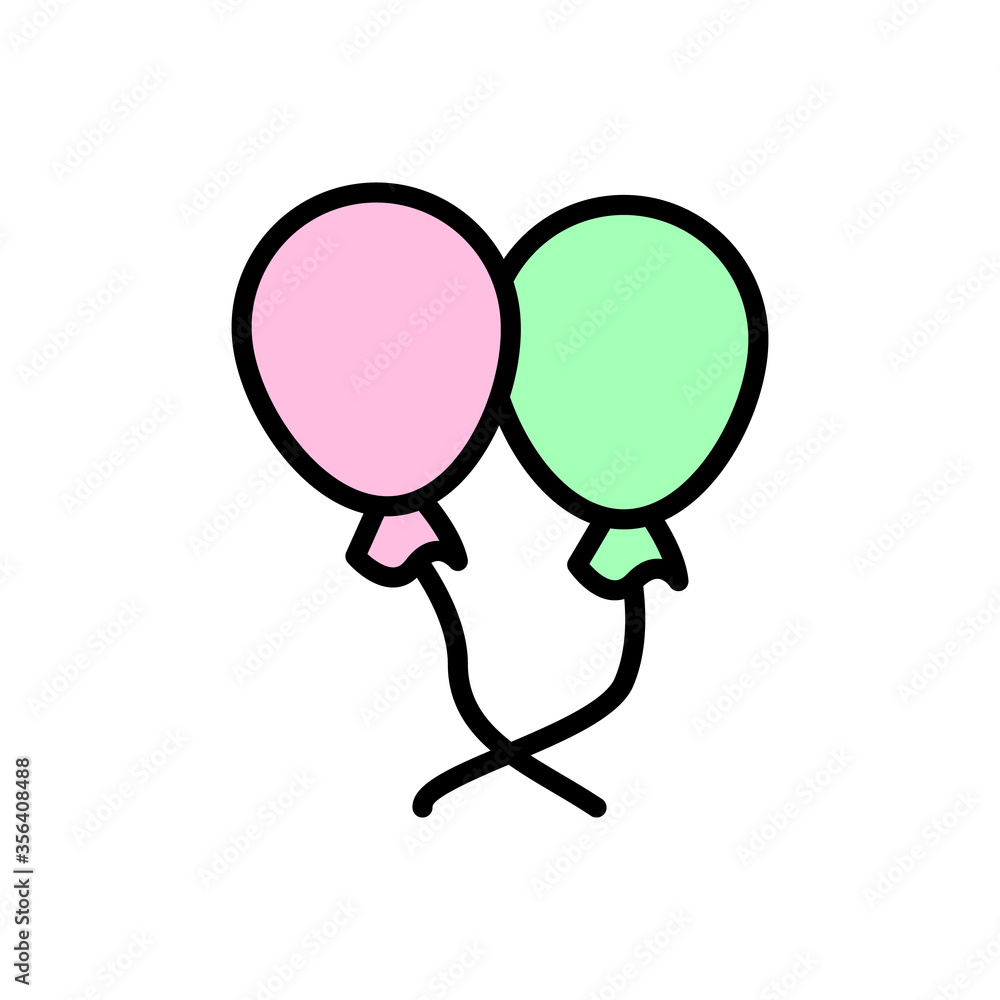 Balloon, air icon. Simple color with outline vector elements of ...