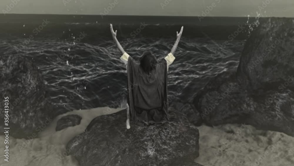 Moses and the Red Sea Praying to God Stock Video | Adobe Stock