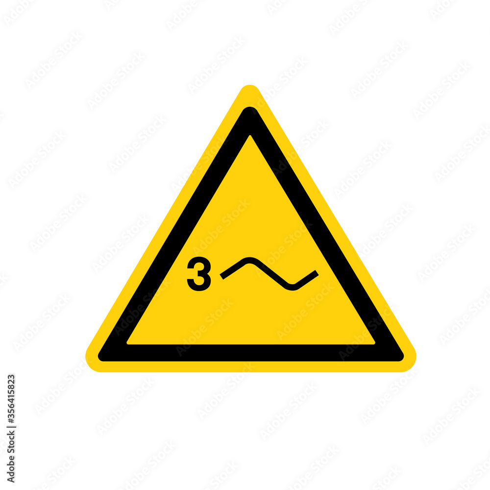 Warning Three Phase Power Symbol Sign, Vector Illustration, Isolate On ...