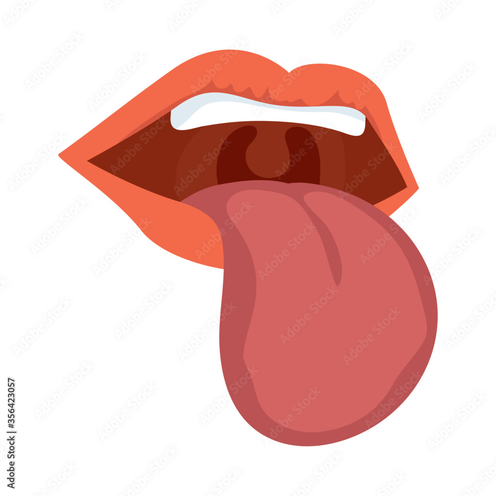Funny Mouth With Tongue Out Comic Icon Stock Vector Adobe Stock