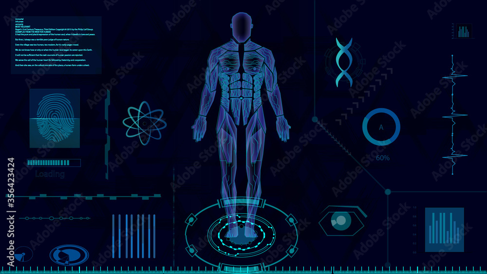 16:9 hud interface,futurastic human body,hud biology elelemt,Display ...