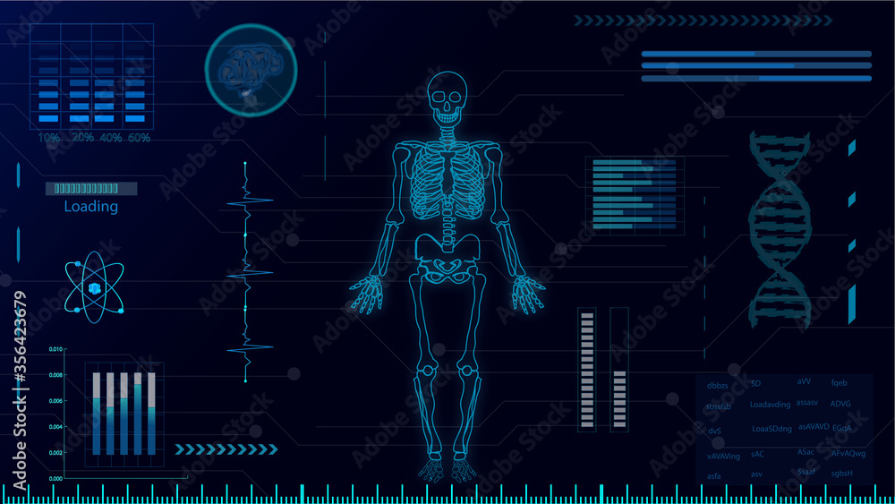 16:9 hud interface,futurastic human body,hud biology elelemt,Display ...