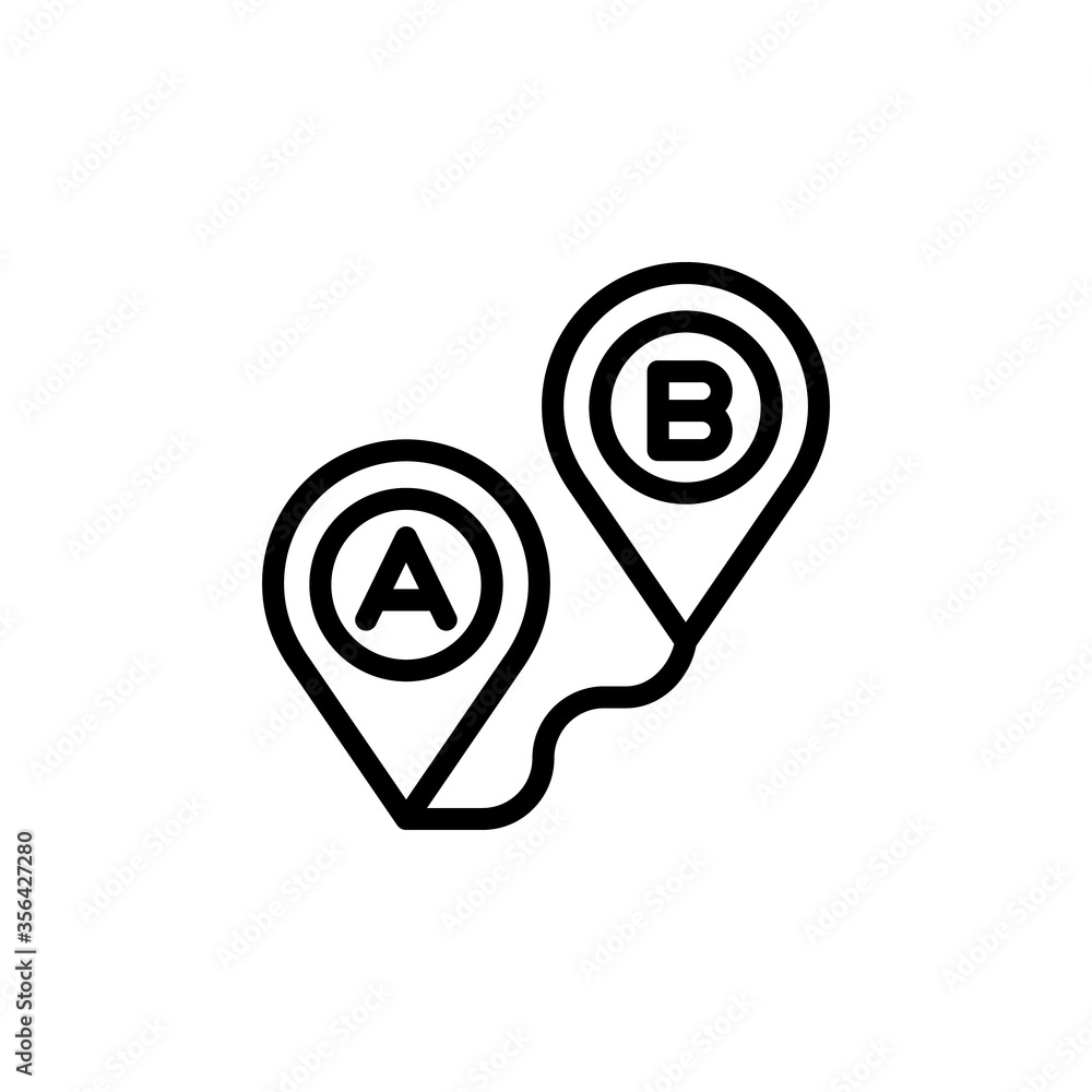 Route, A, B, map icon. Simple line, outline vector elements of ...