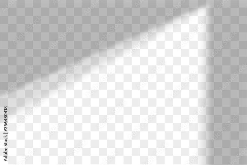 Vector transparent window shadow. Light effect overlay. Mesh grid ...