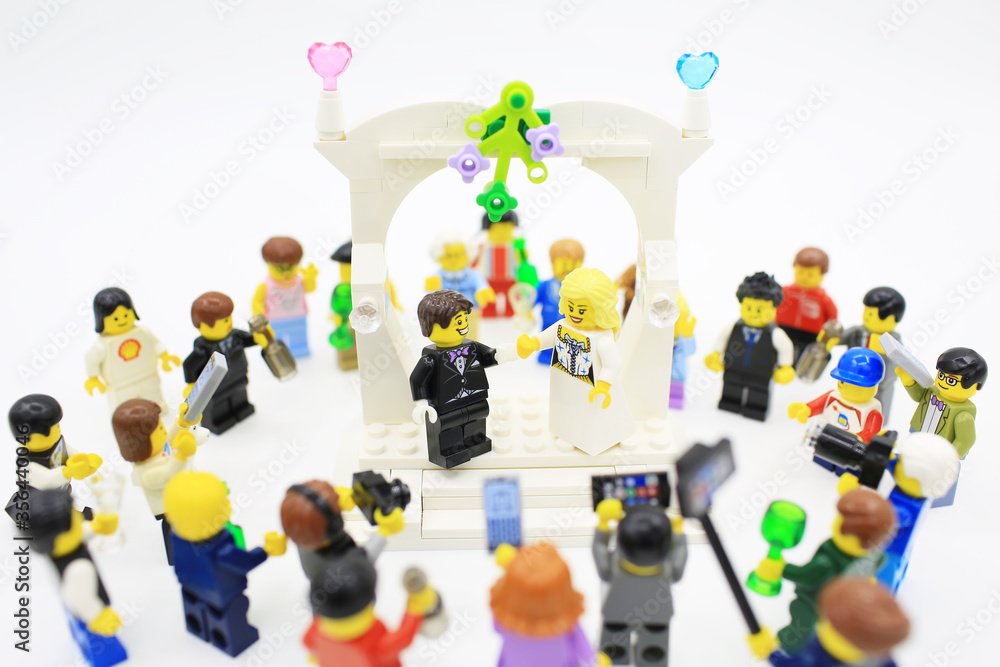 HONG KONG; JULY 25: lego minifigure with the set of city lego in hong ...