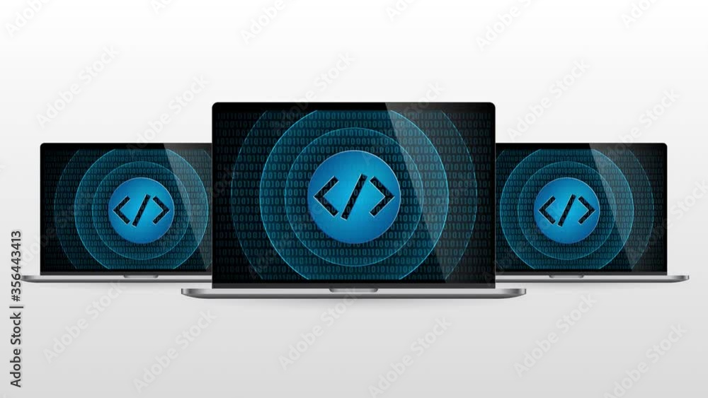 Vidéo Stock Laptop computer portable device for programming development ...