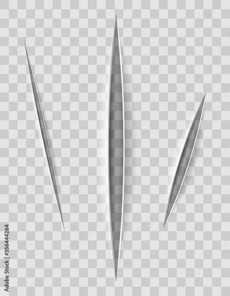 realistic paper cuts with a knife with a transparent background for ...