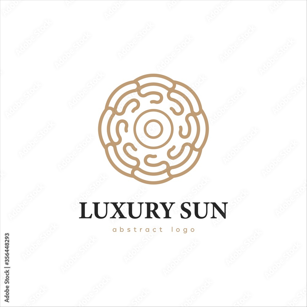 luxury sun abstract logo design in a modern, minimalist and elegant ...
