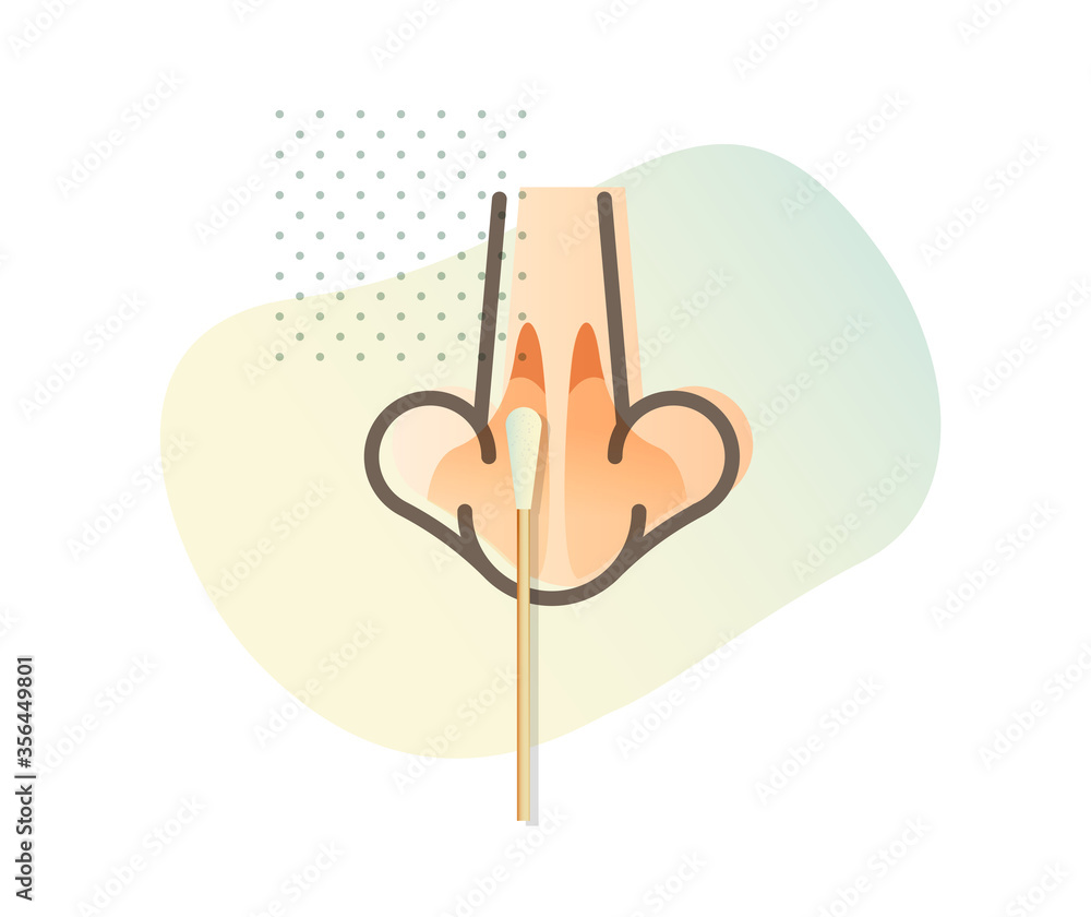 Nasal Swab - Nasopharyngeal Swab Testing - Icon Stock Vector | Adobe Stock