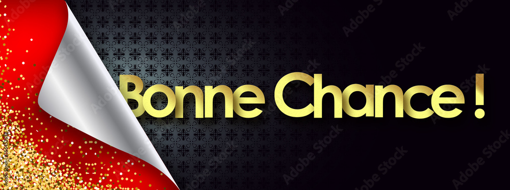 bonne chance in black background and golden stars Stock Photo | Adobe Stock